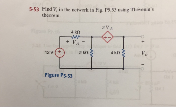 Solved 5.53 Find V, in the network in Fig. P5.53 using | Chegg.com