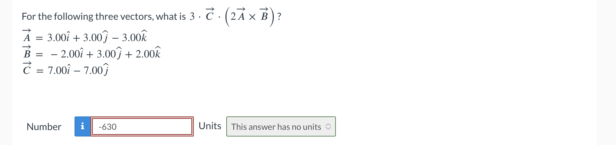 Solved For the following three vectors, what is | Chegg.com