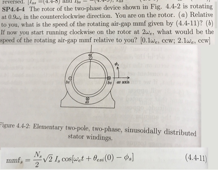 Solved The rotor of the two - phase device shown in Fig. 4.4 | Chegg.com