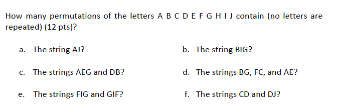 Solved How many permutations of the letters A B C D E F H I | Chegg.com