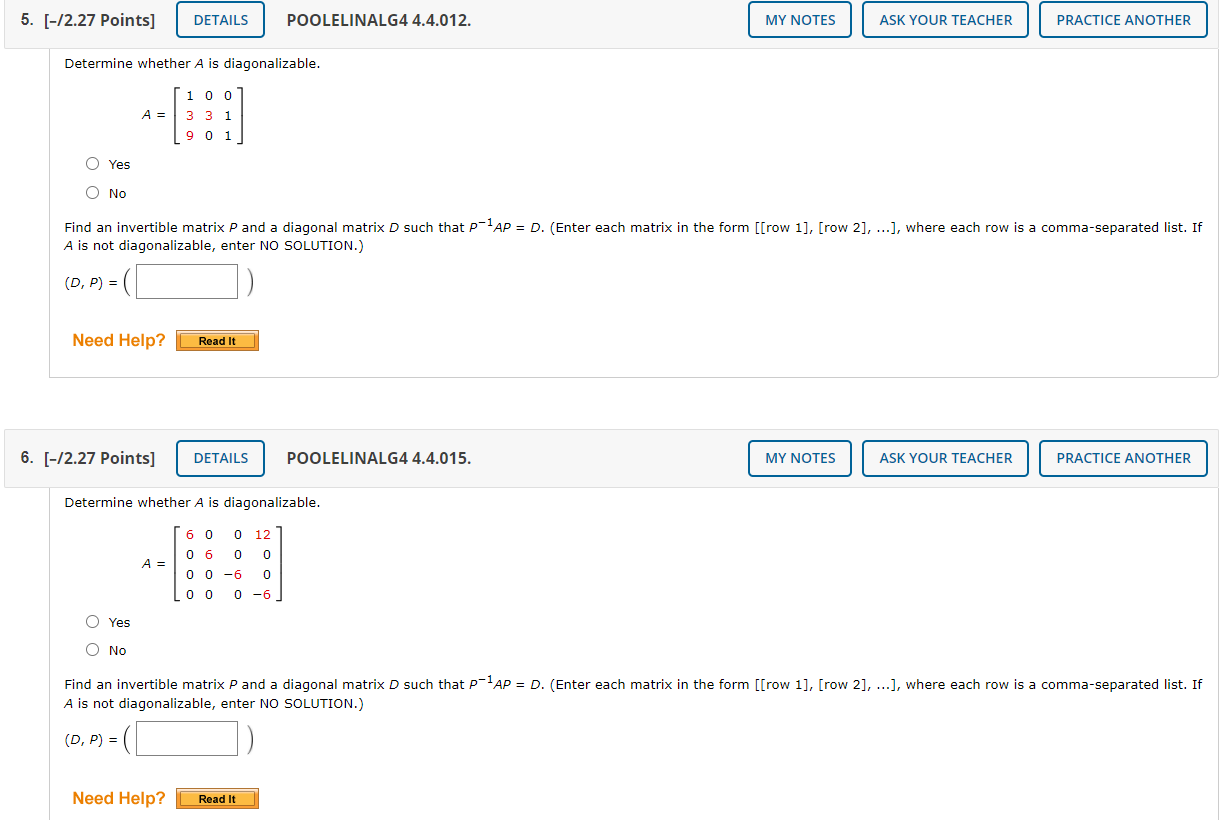 Solved 5. [-/2.27 Points] DETAILS POOLELINALG4 4.4.012. MY | Chegg.com