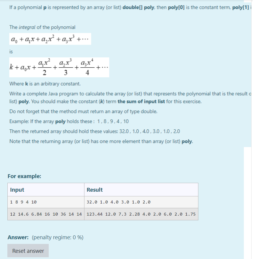 Solved If a polynomial p is represented by an array (or | Chegg.com