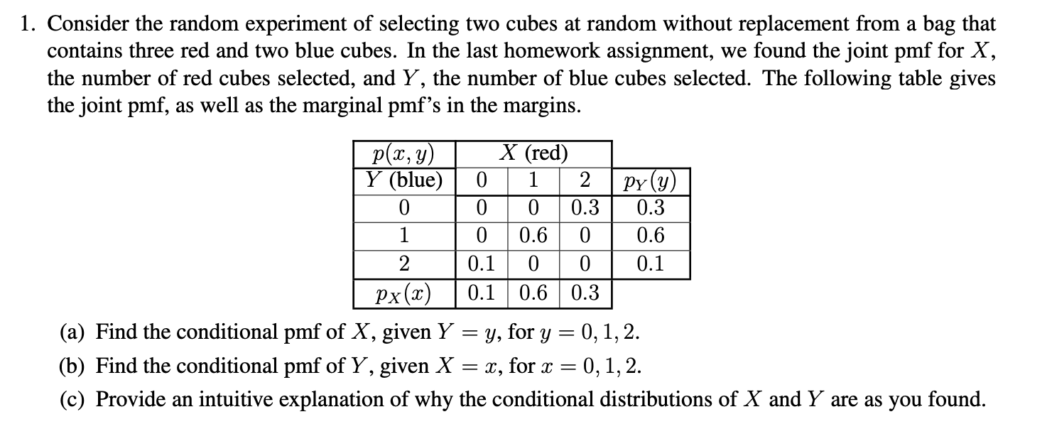 Solved 1. Consider the random experiment of selecting two | Chegg.com