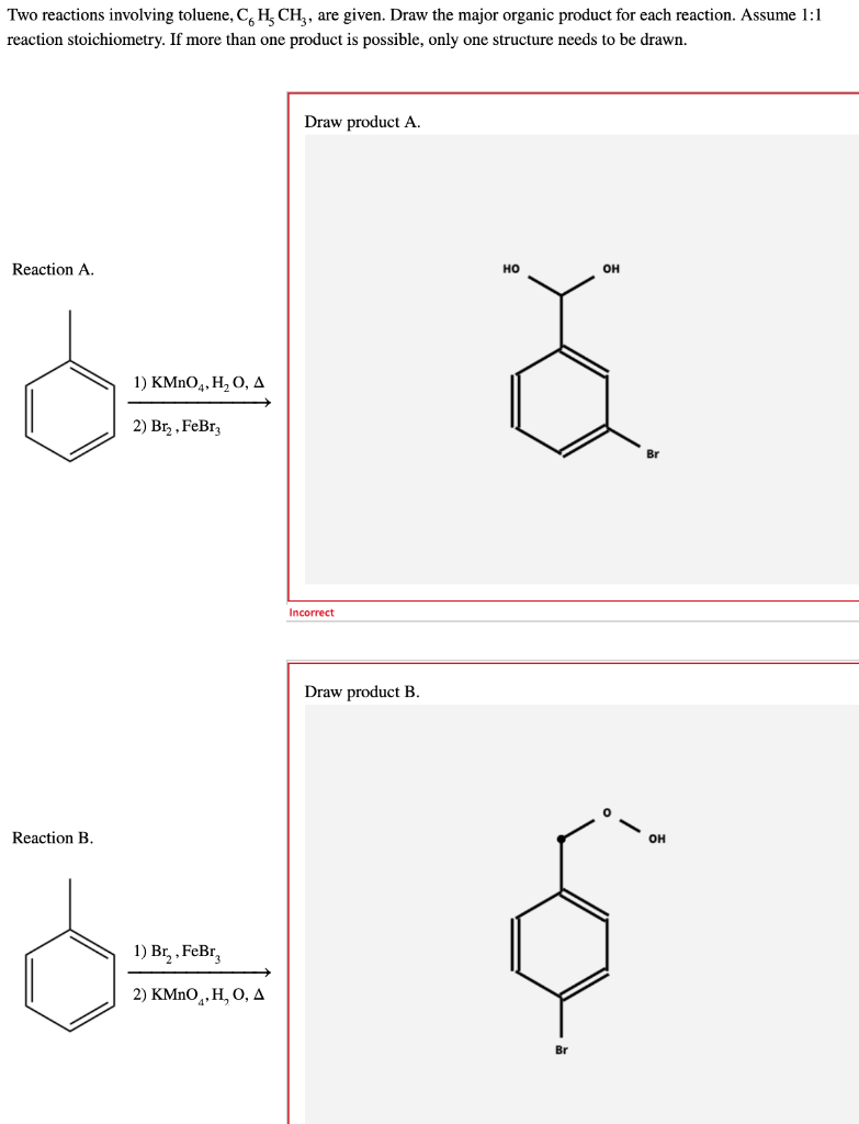 Solved Two reactions involving toluene, CH, CH,, are given. | Chegg.com