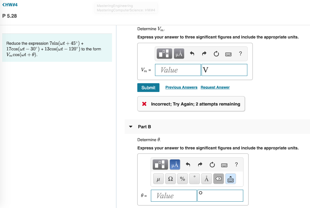 Solved Masterin : HW#4 P 5.28 Determine Vm Express your | Chegg.com