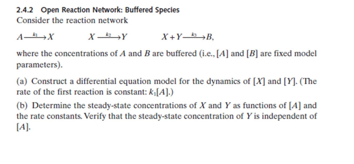 Solved 2.4.2 Open Reaction Network: Buffered Species | Chegg.com