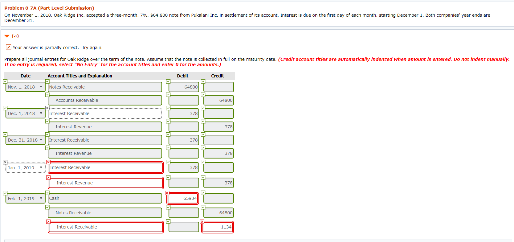 Solved Problem 8-7A (Part Level Submission) On November 1, | Chegg.com