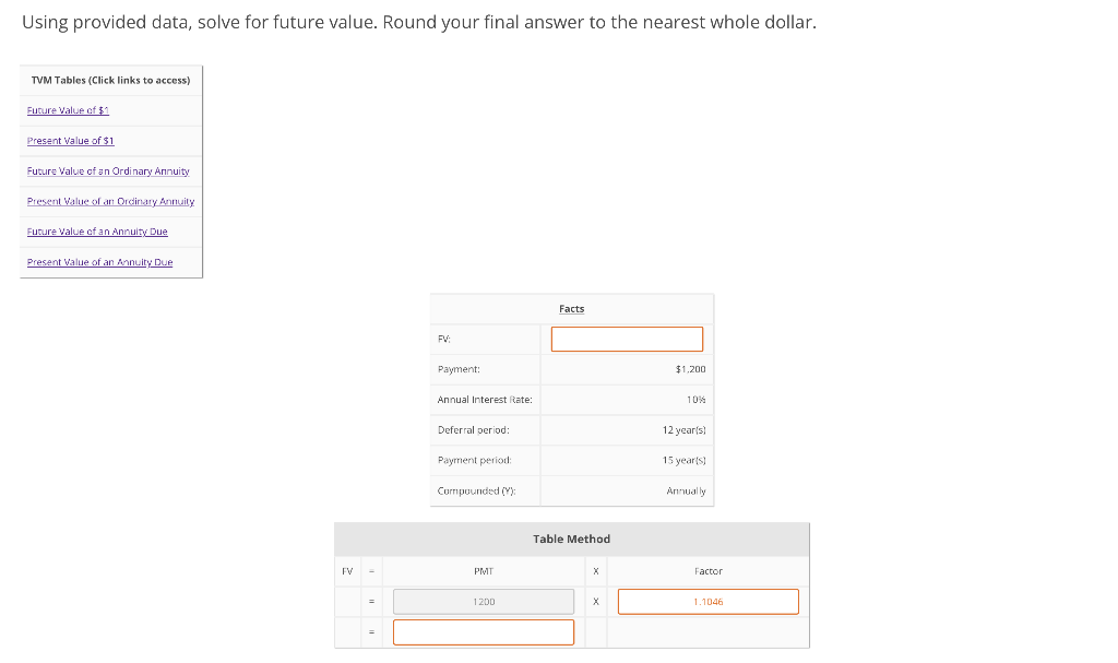 Solved Using provided data, solve for future value. Round | Chegg.com