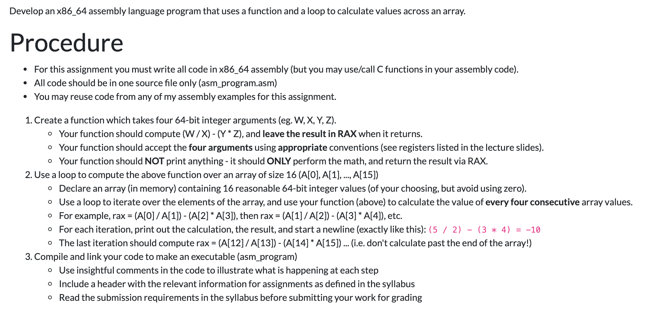 Develop an x86_64 assembly language program that uses | Chegg.com