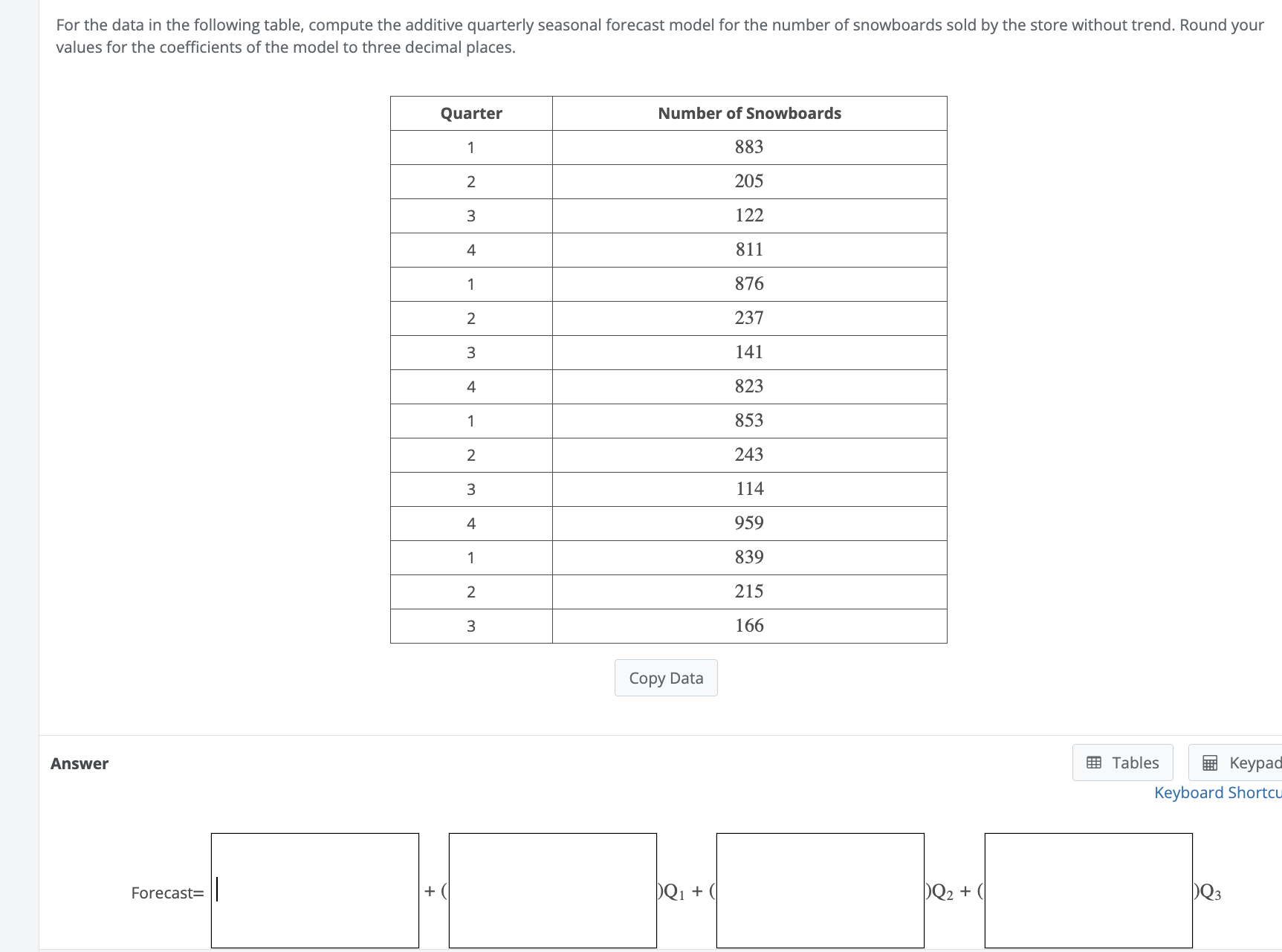 Solved For the data in ﻿the following table, compute the | Chegg.com