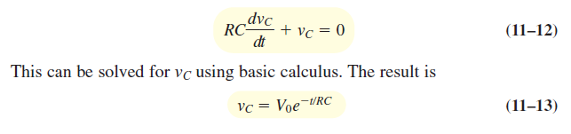 Solved dvc RC dt + Vc = 0 (11-12) This can be solved for vc | Chegg.com
