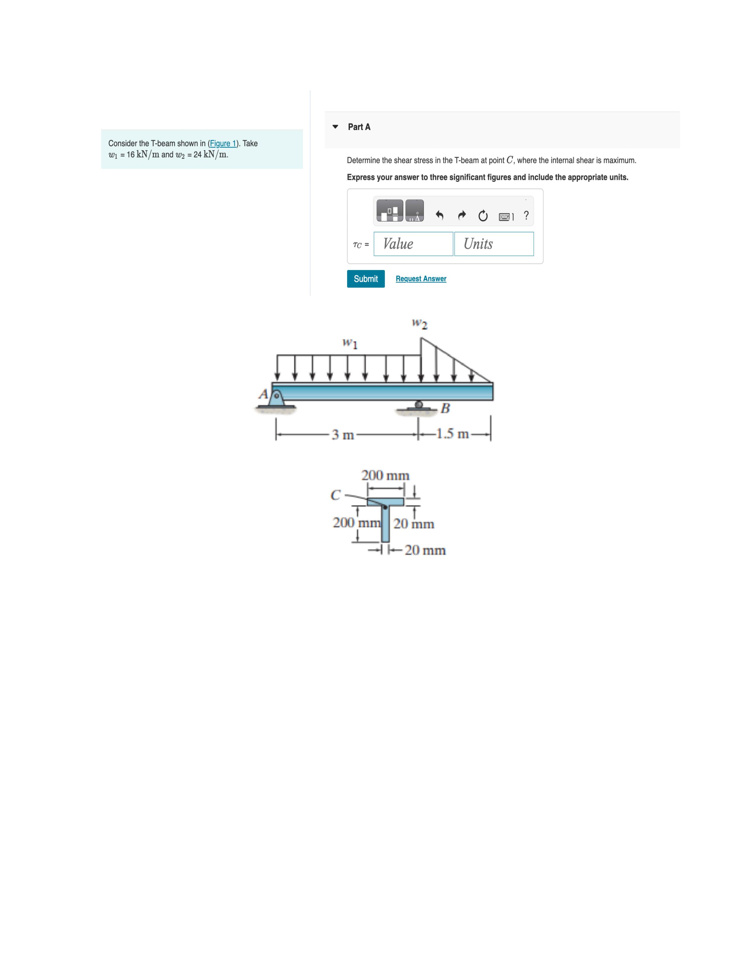 Solved Consider the T-beam shown in (Figure 1). Take | Chegg.com Solved Consider the T-beam shown in (Figure 1). Take | Chegg.com