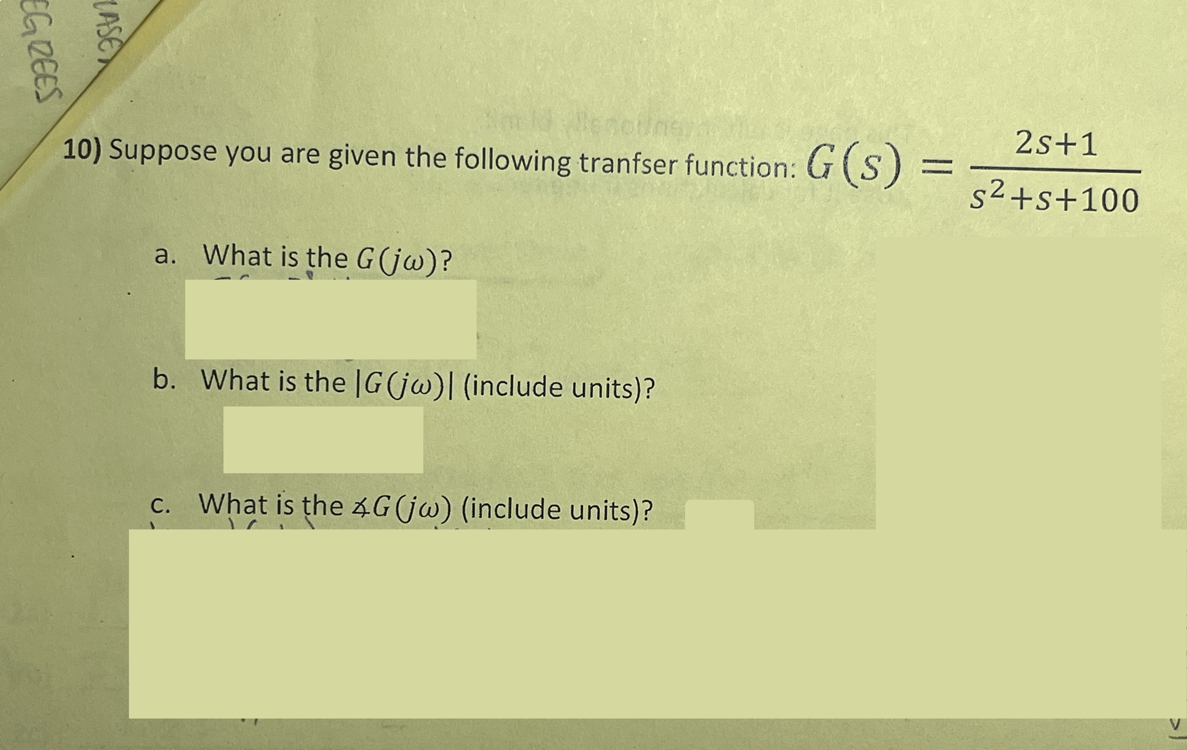Solved Suppose you are given the following tranfser | Chegg.com