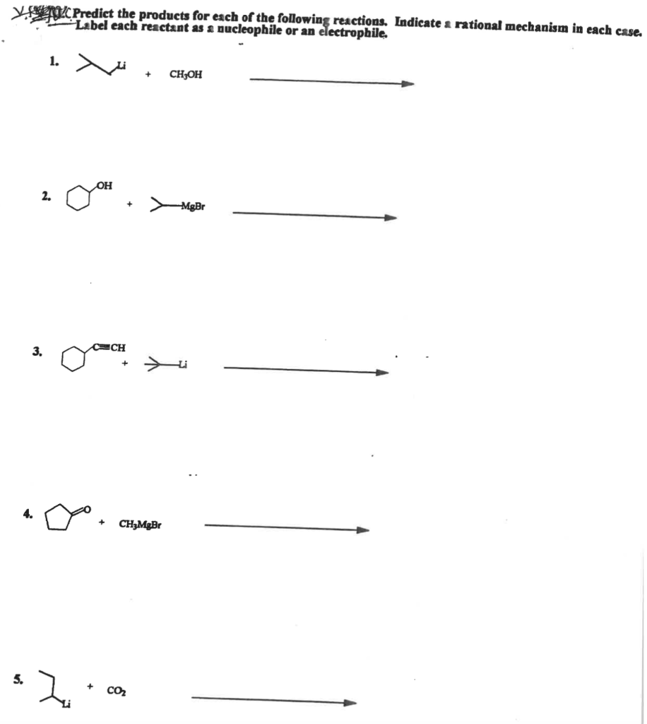 Solved yapac Predict the products for each of the following | Chegg.com