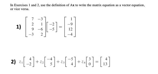Solved In Exercises 1 and 2, use the definition of Ax to | Chegg.com