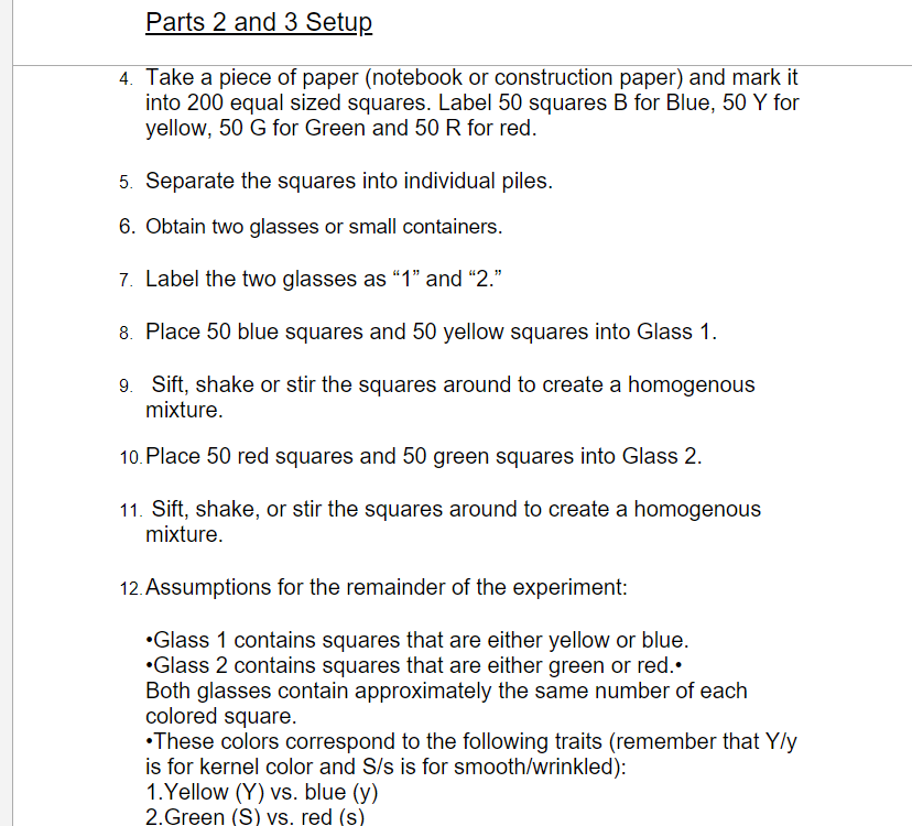 Parts 2 and 3 Setup 4. Take a piece of paper | Chegg.com
