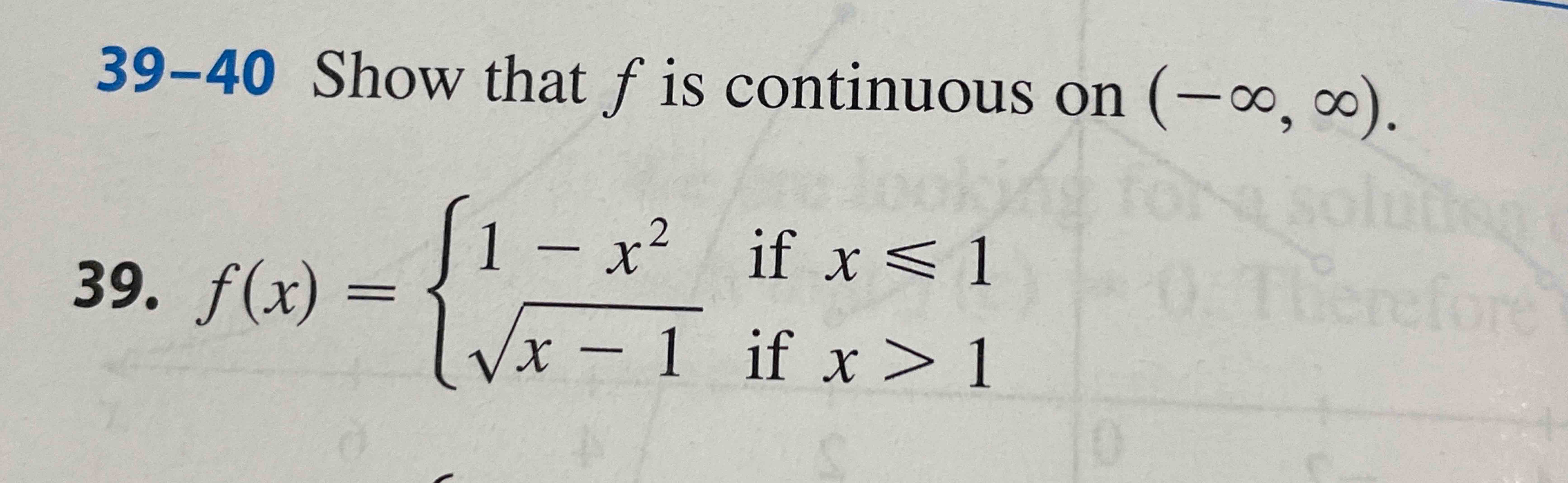 Solved f(x)={1-x2 if x≤1x-12 if x>1 | Chegg.com