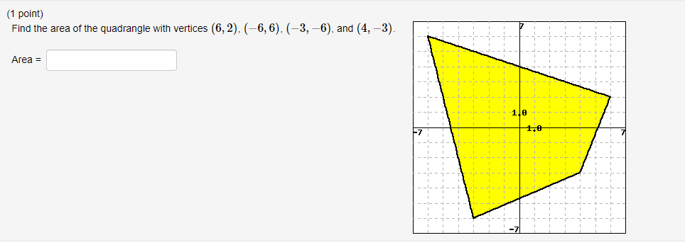 Solved (1 point) Find the area of the quadrangle with | Chegg.com