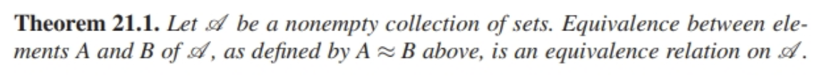 Solved Prove Theorem 21.1. ﻿Let A ﻿be a nonempty collection | Chegg.com