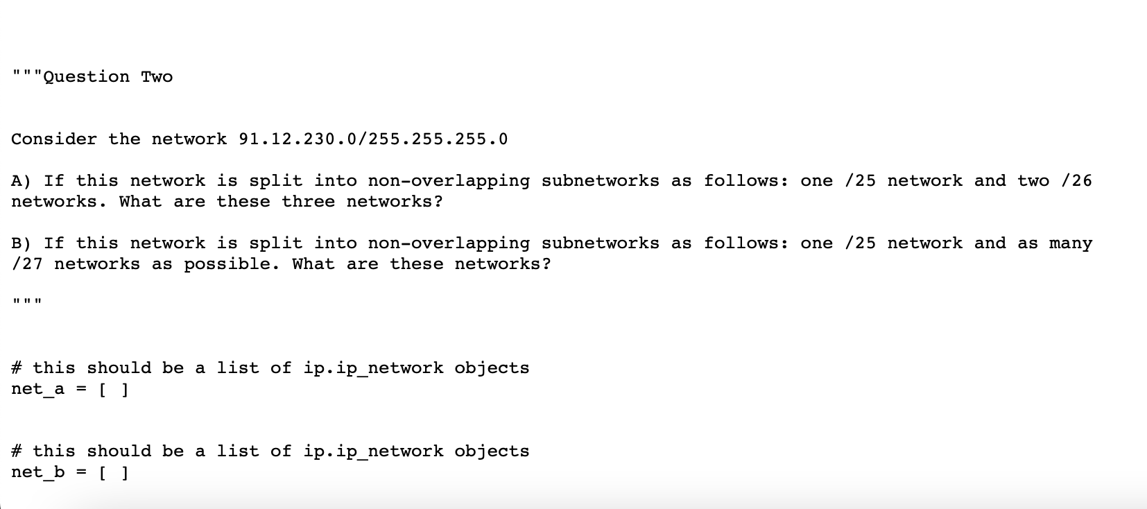 Solved " " "Question Two Consider the network | Chegg.com