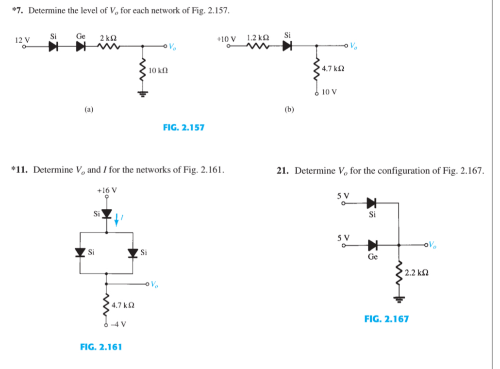 Solved *7. ﻿Determine the level of Vo ﻿for each network of | Chegg.com