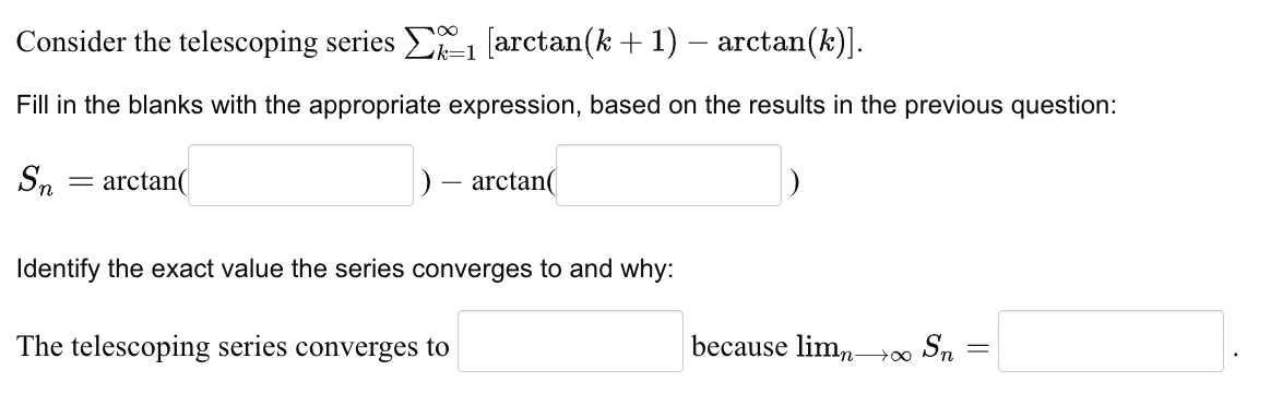 Solved Consider the telescoping series | Chegg.com