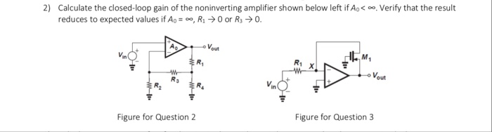 Solved 2) Calculate the closed-loop gain of the noninverting | Chegg.com