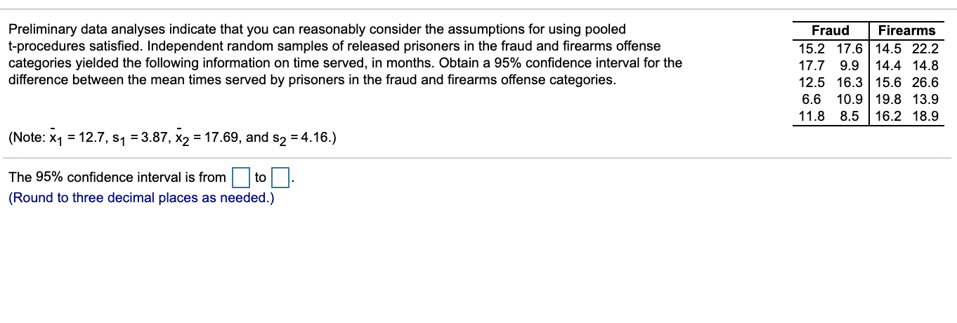 Solved Preliminary data analyses indicate that you can | Chegg.com