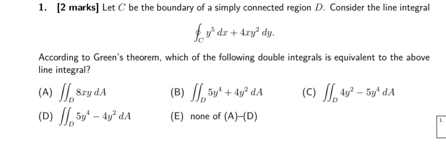 Solved 1. [2 marks] Let C be the boundary of a simply | Chegg.com