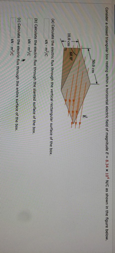 Solved Consider a closed triangular box resting within a | Chegg.com