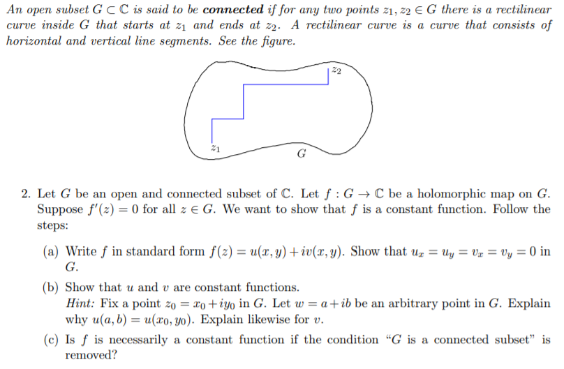 Solved An open subset GCC is said to be connected if for any | Chegg.com
