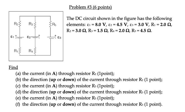 Solved Problem #3 (6 points) R23 R3 RS The DC circuit shown | Chegg.com
