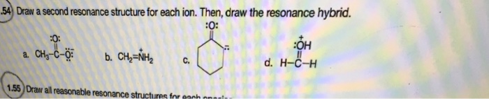 Solved draw a second resonance structure for each ion. then | Chegg.com