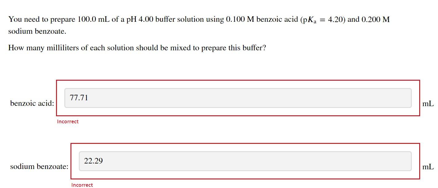 Solved You need to prepare 100.0 mL of a pH4.00 buffer | Chegg.com