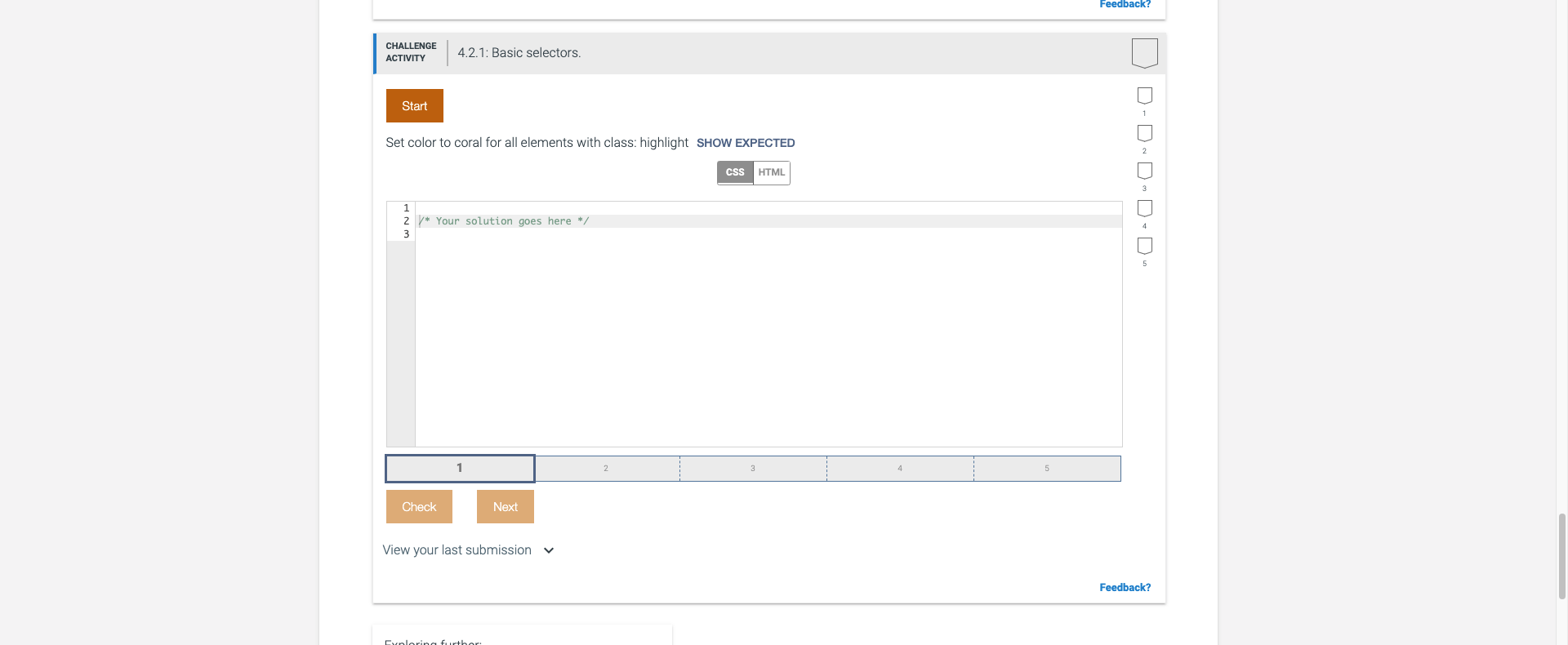 Solved Feedback Challenge Activity 4 2 1 Basic Selectors
