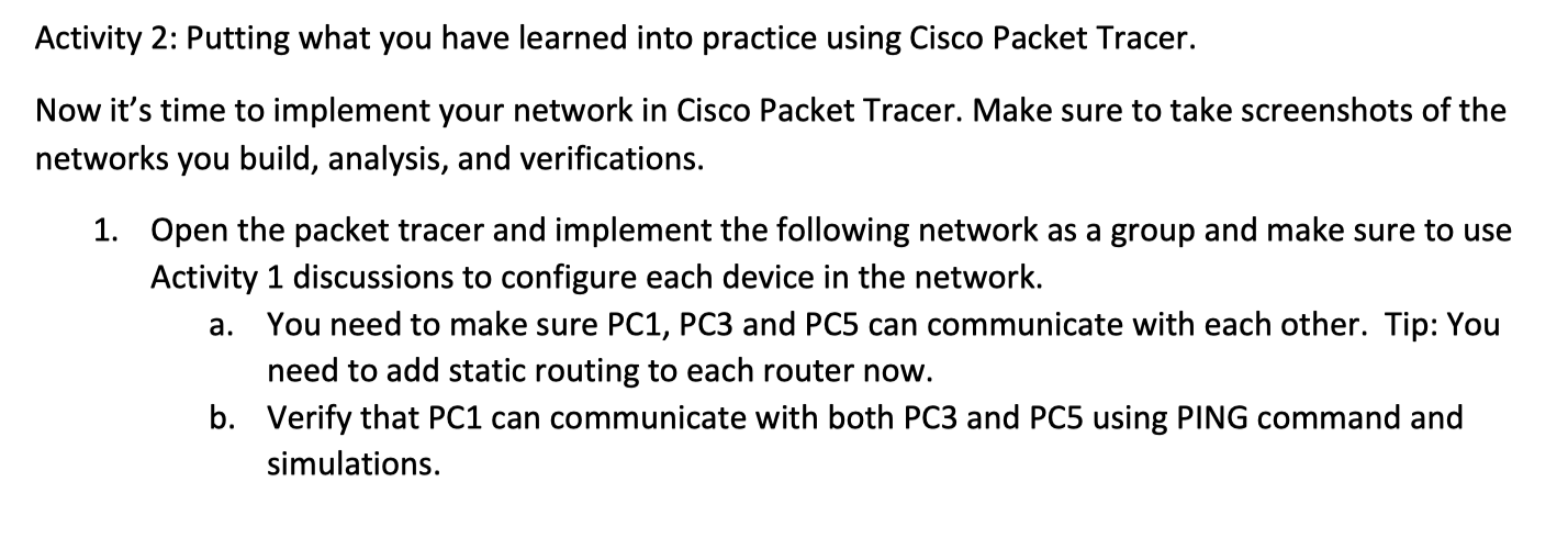 Solved Activity 2: Putting what you have learned into | Chegg.com