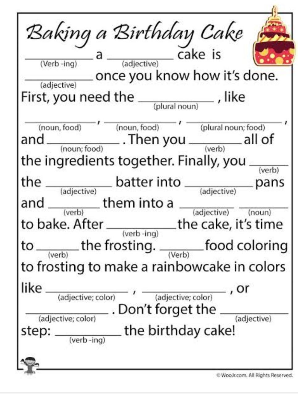 Baking a Birthday Cake a cake is (Verb-ing) | Chegg.com