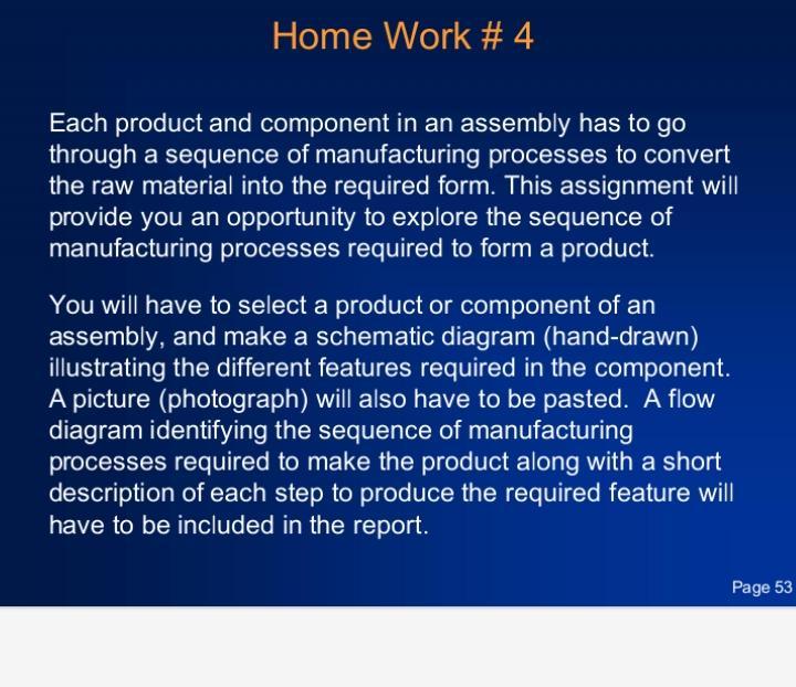 Home Work # 4 Each product and component in an | Chegg.com