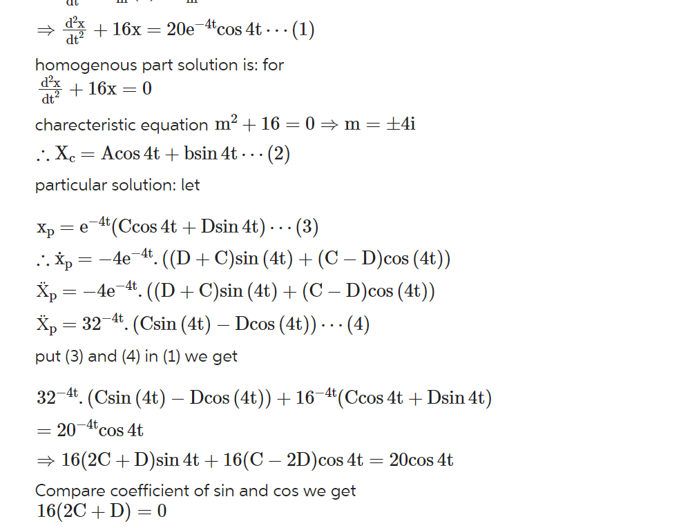 Solved for the particular solution, could you explain why | Chegg.com