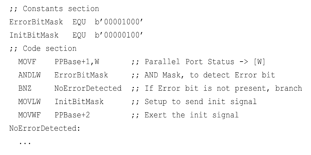 Solved The Following Is A Code Segment To Check If The Error