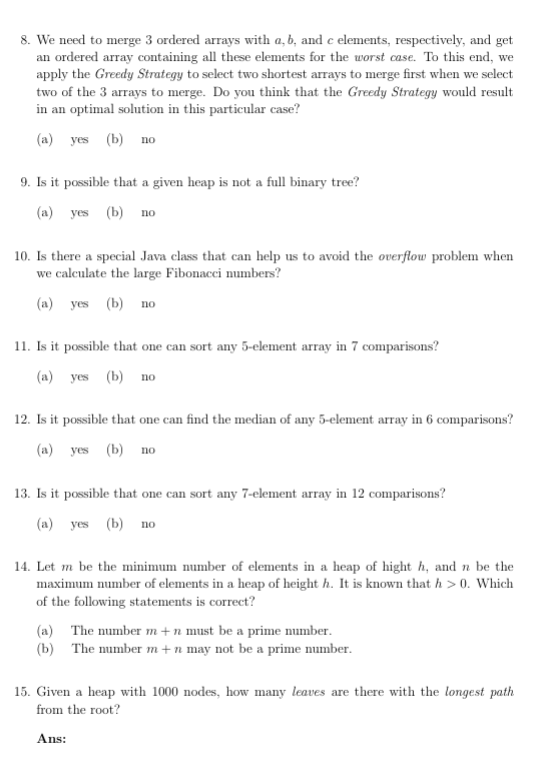 Solved 1. Given a node in a heap, if we know that this node | Chegg.com