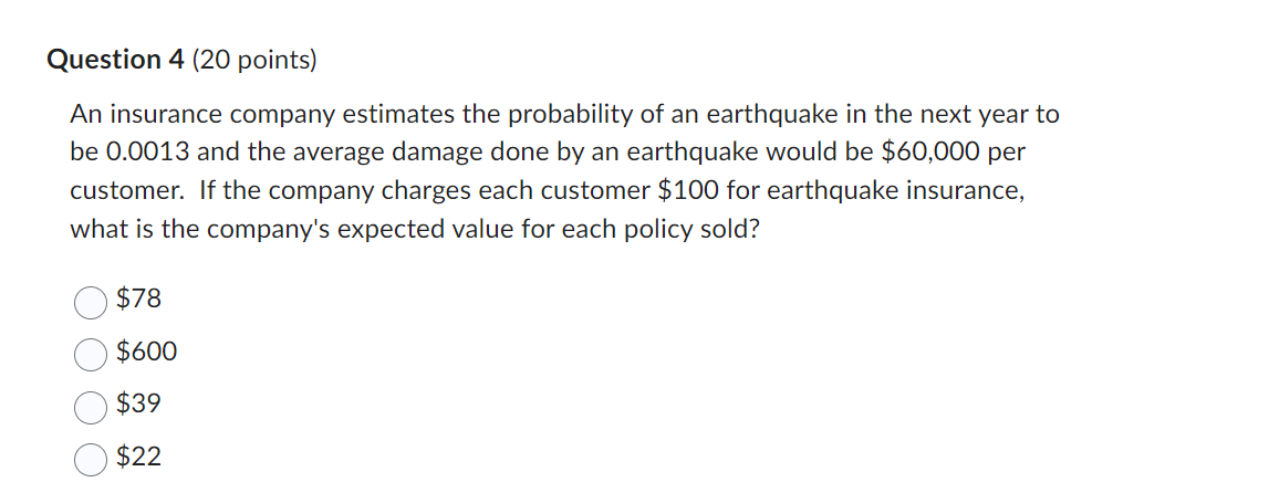 Solved An insurance company estimates the probability of an | Chegg.com
