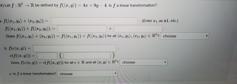 Solved ht) Let f: R2 + R be defined by f((, y)) = 4x + 9y – | Chegg.com