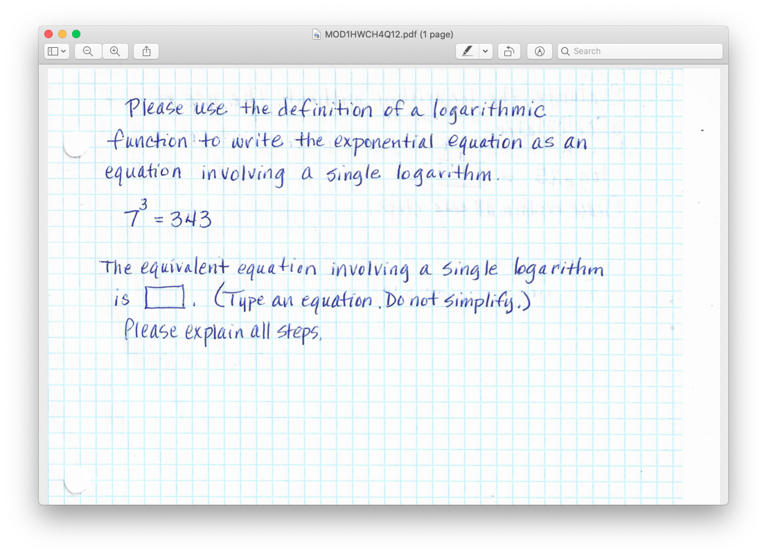 Solved Please use the definition of a logarithmic function | Chegg.com Solved Please use the definition of a logarithmic function | Chegg.com