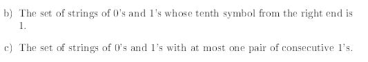 Solved b) The set of strings of 0 's and 1 's whose tenth | Chegg.com
