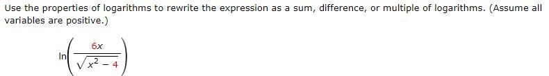 Solved Use the properties of logarithms to rewrite the | Chegg.com