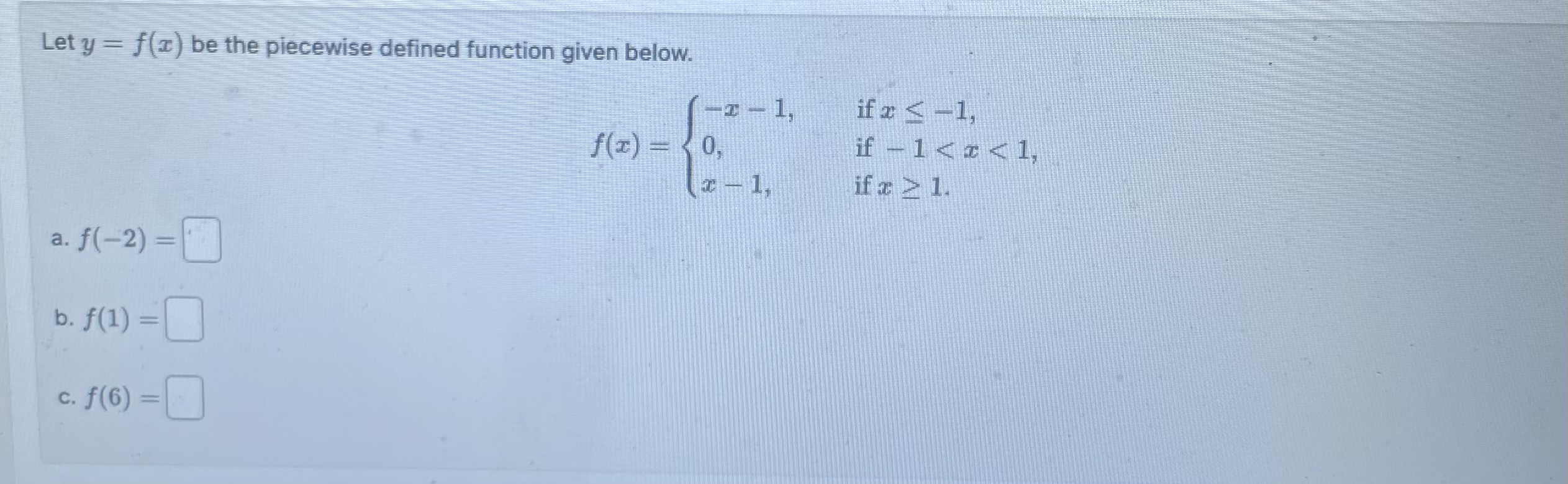 Solved Let y=f(x) be the piecewise defined function given | Chegg.com
