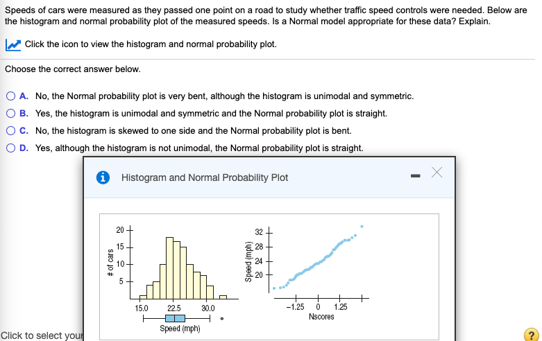Solved Speeds of cars were measured as they passed one point | Chegg.com
