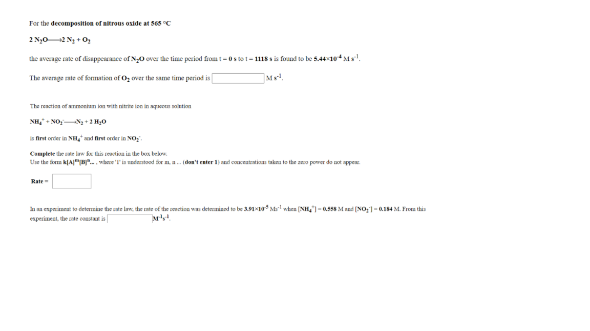 Solved I know the rate for the second question: Rate = | Chegg.com