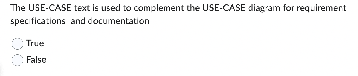 Solved The USE-CASE text is used to complement the USE-CASE | Chegg.com